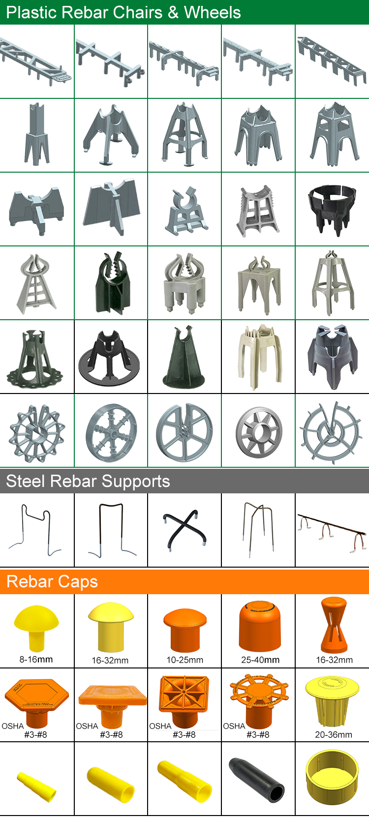 Professional Manufacturer Plastic Rebar Spacer Construction Material ...