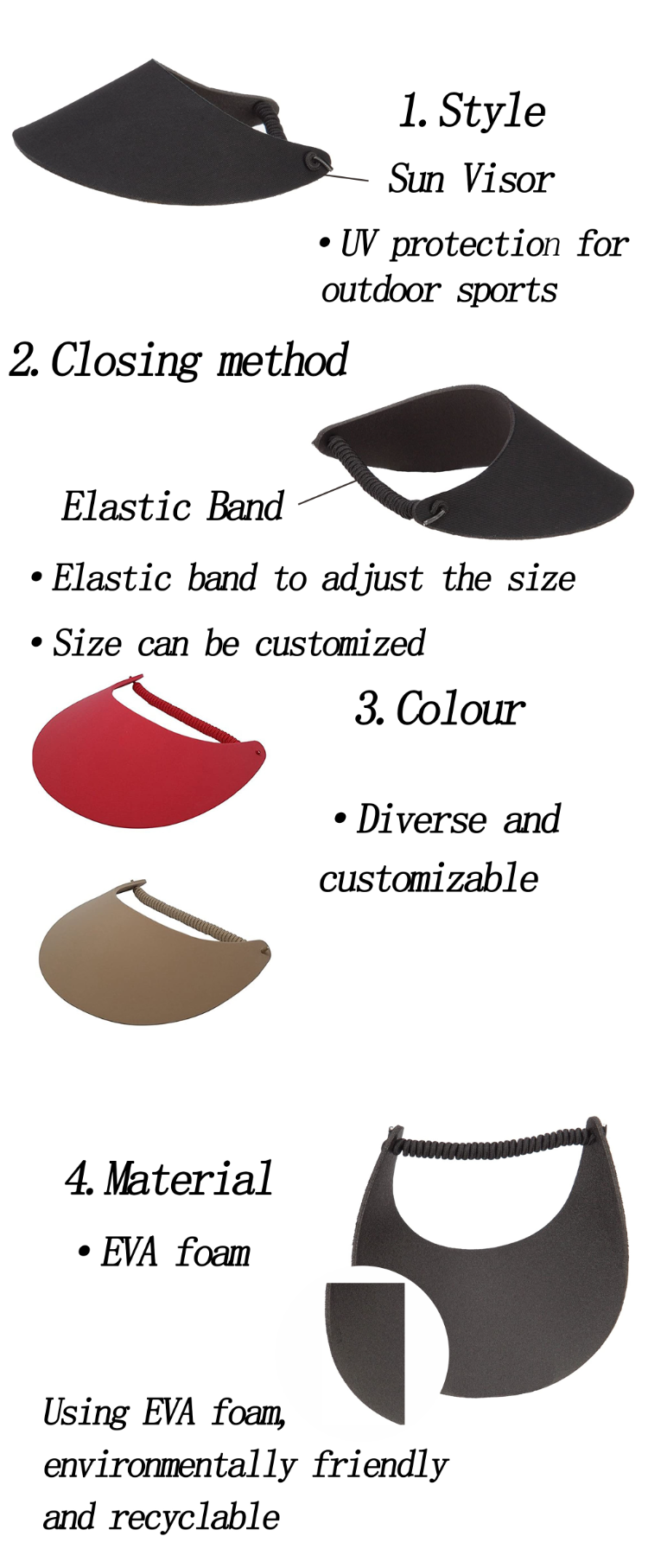 Outdoor Sports Uv Protection Hat Have Elastic Band Adjustment Eva Sun ...