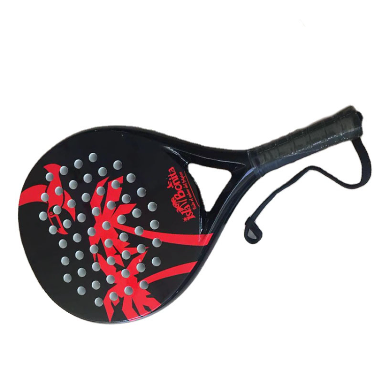 Black Beach Tennis Paddle Racket Carbon Fiber Surface Eva Soft And High ...