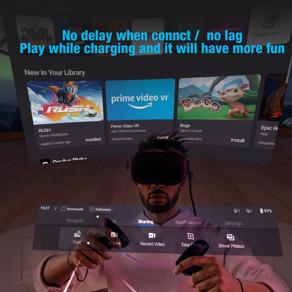 Compre 3a 60w Vr Usb C Cable Para Oculus Quest Link Power Charging ...