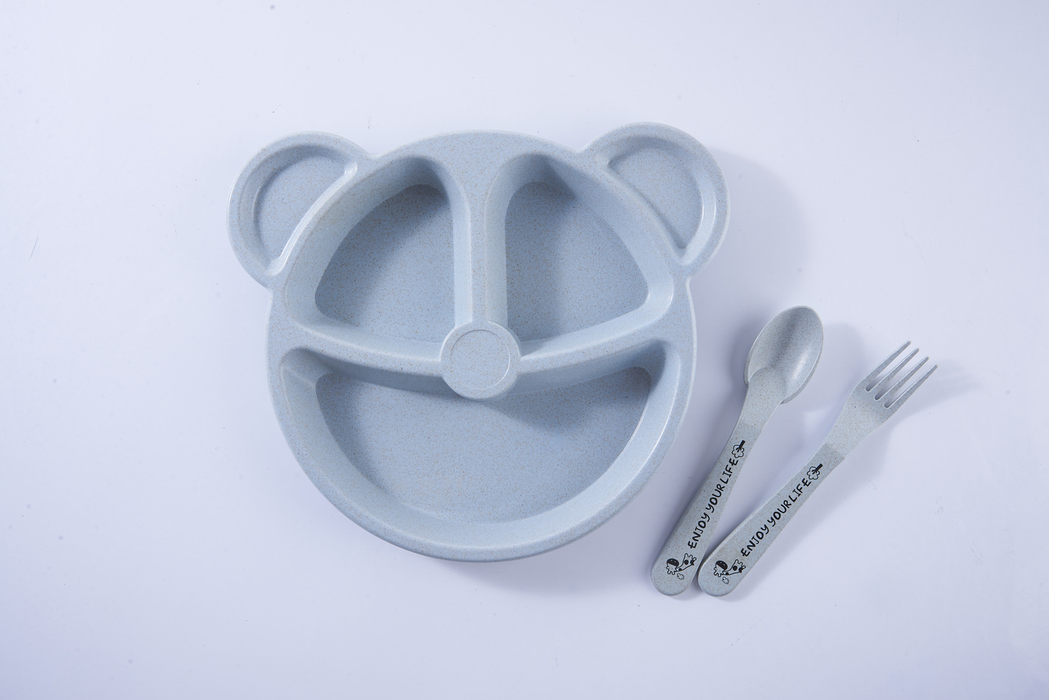 Wheat Division Bear Children's Plate Set Creative Home Tableware Baby ...