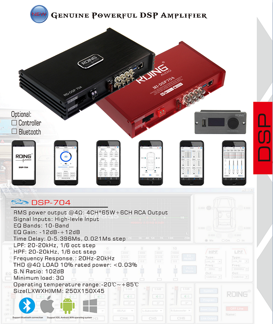 Manufacturer Digital Signal Processor Car Amplifier With Eq 10-band High Level Input/dsp Power ...