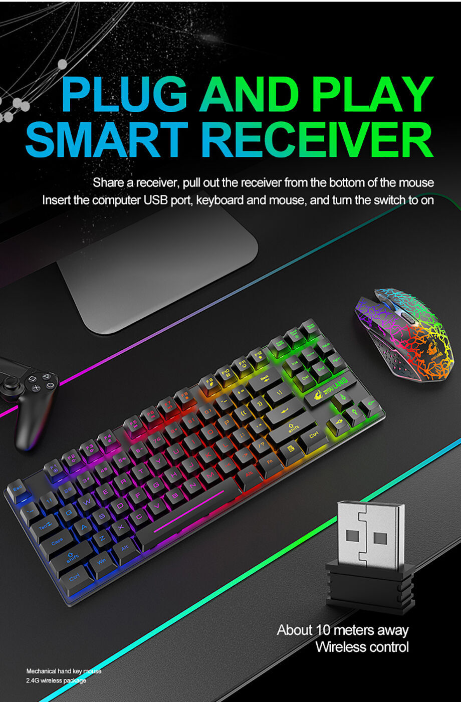 Buy Wholesale China T87 Wireless Charging Keyboard And Mouse Set Game ...