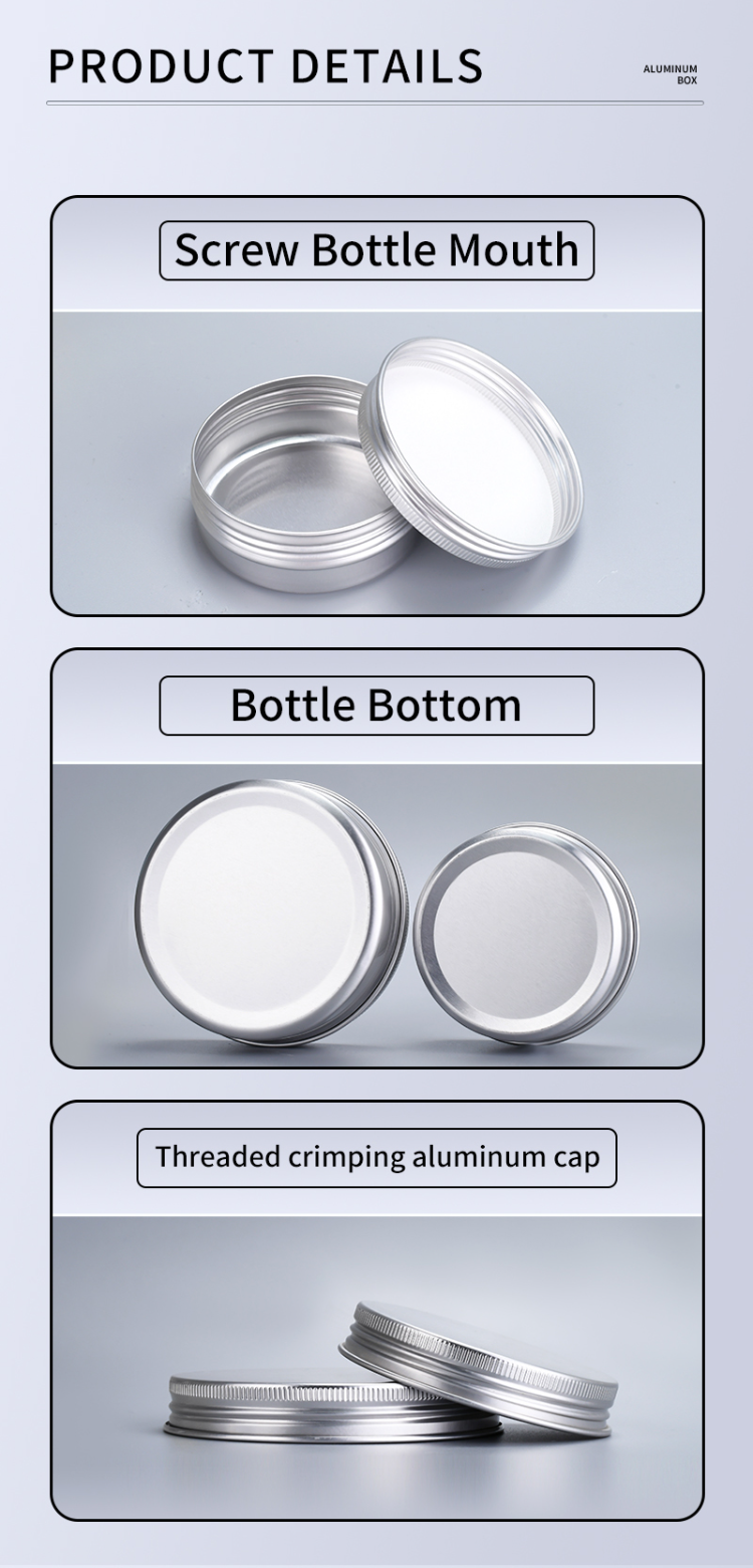 5ml-1000ml Custom Sliver Cream Container And Packaging Metal Tin Box ...