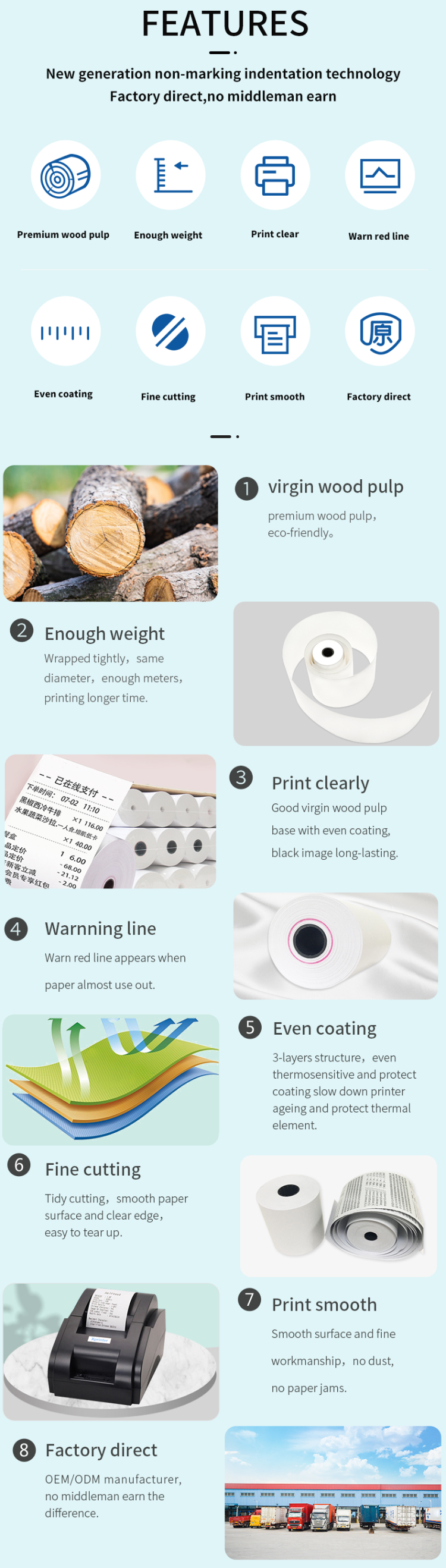 Buy Wholesale China 80*80 Cash Register Paper Raw 57mm Materials Roll ...