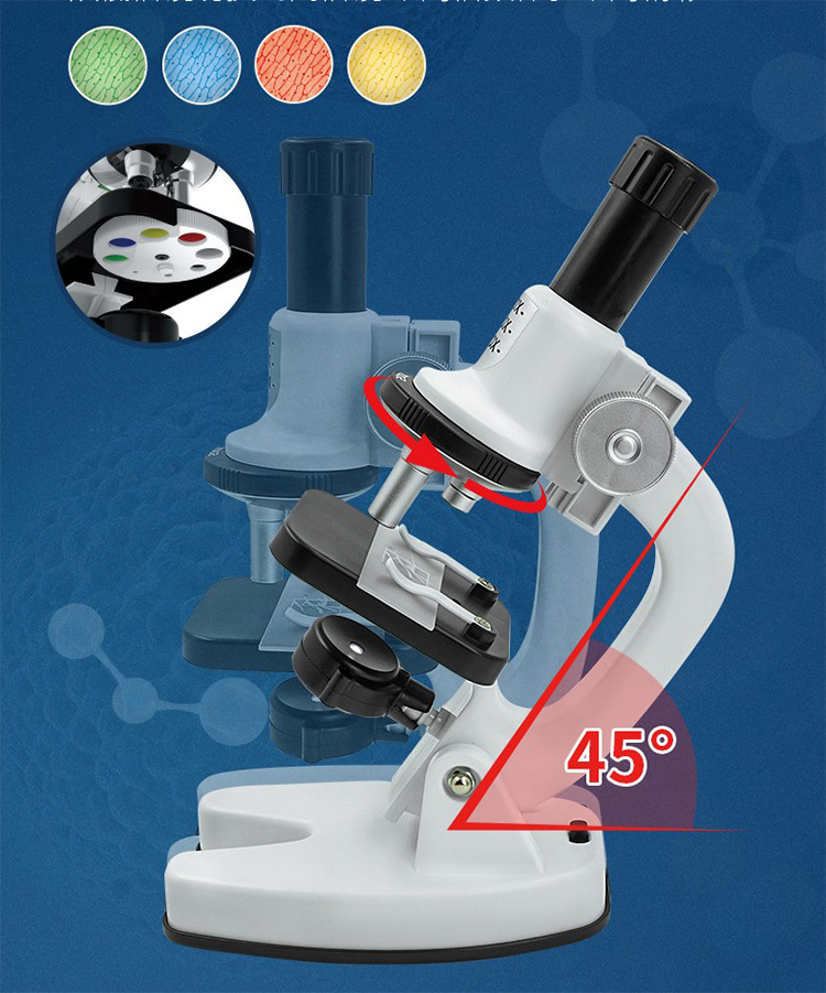 1200x Monocular Biological Microscope Set Science Educational For ...