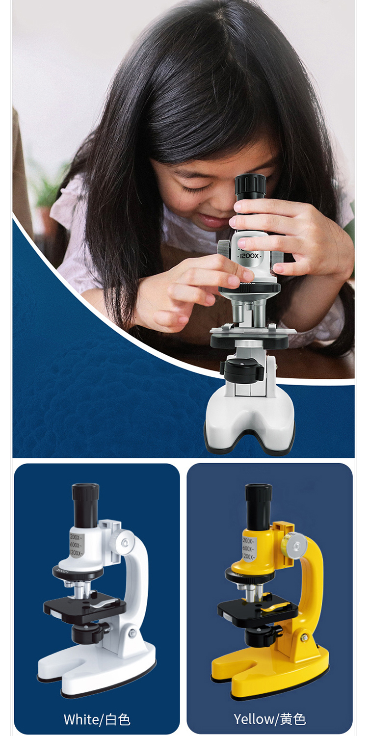 1200x Monocular Biological Microscope Set Science Educational For ...