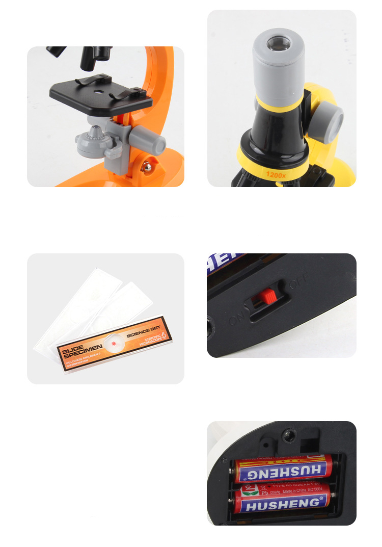 Children Cheap Toy 100x 400x 1200x Zoom Illuminated Monocular Plastic ...