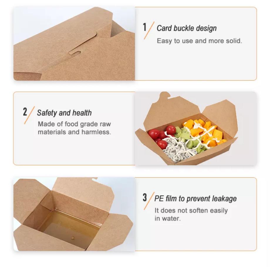 Buy Wholesale China Disposable Take Away Compartment Kraft Paper Bento ...