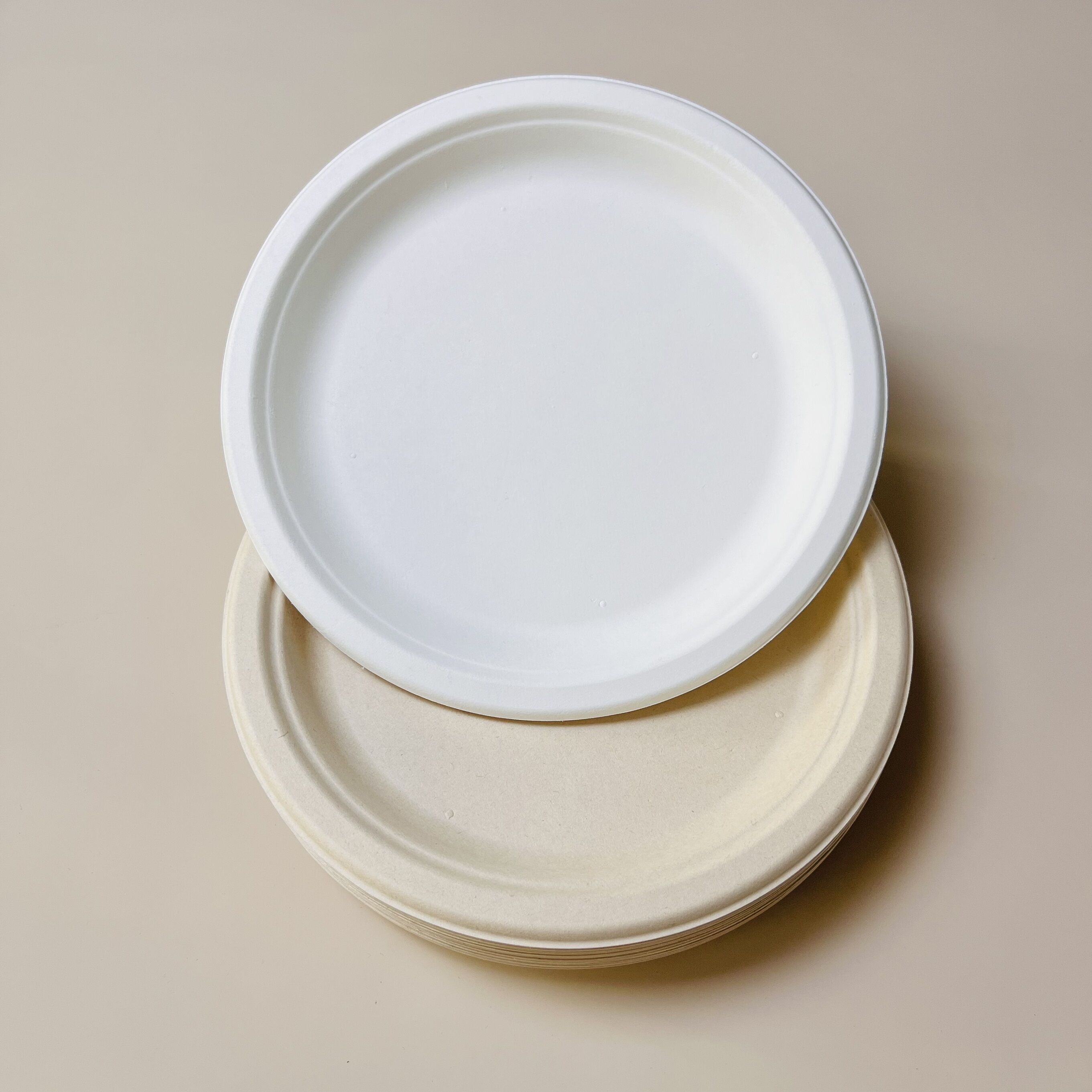100% Compostable Paper Plates Disposable Tableware Sugarcane Bagasse ...