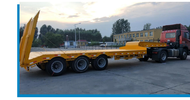 Hengyuan 4 Axle 6 Axles Low Bed Container Trailer Low Boy Lowbed Semi ...