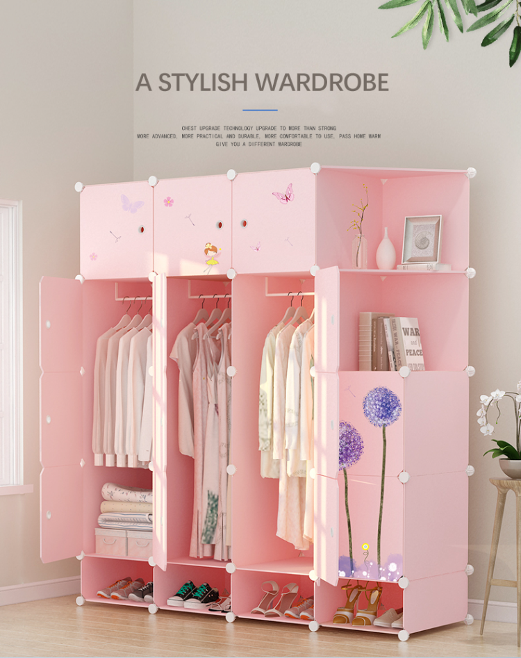 Multifunction Fold Zipper Fabric Wardrobes Storage Modern Cabinet ...