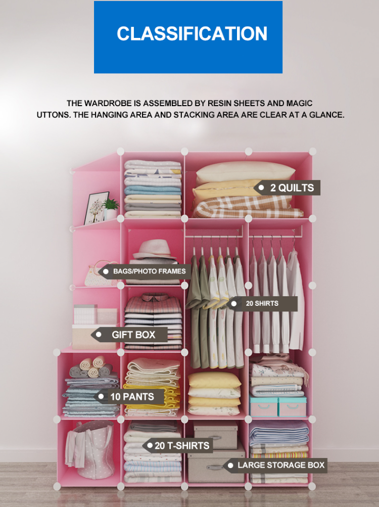 Multifunction Fold Zipper Fabric Wardrobes Storage Modern Cabinet ...