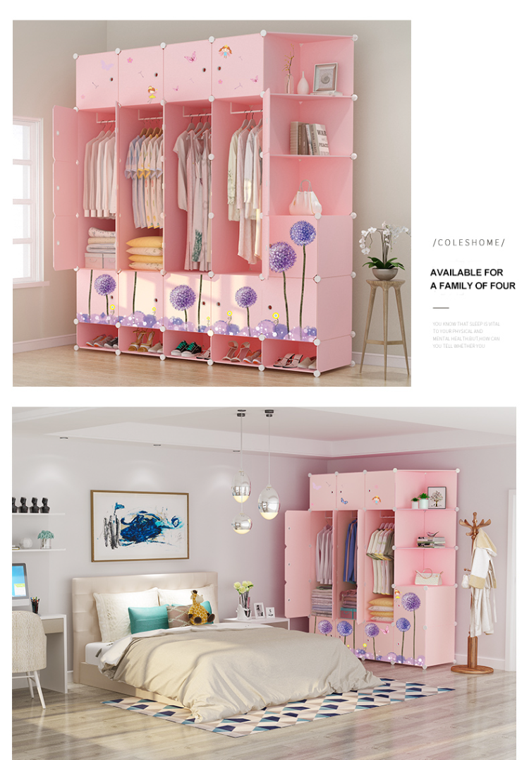 Multifunction Fold Zipper Fabric Wardrobes Storage Modern Cabinet ...