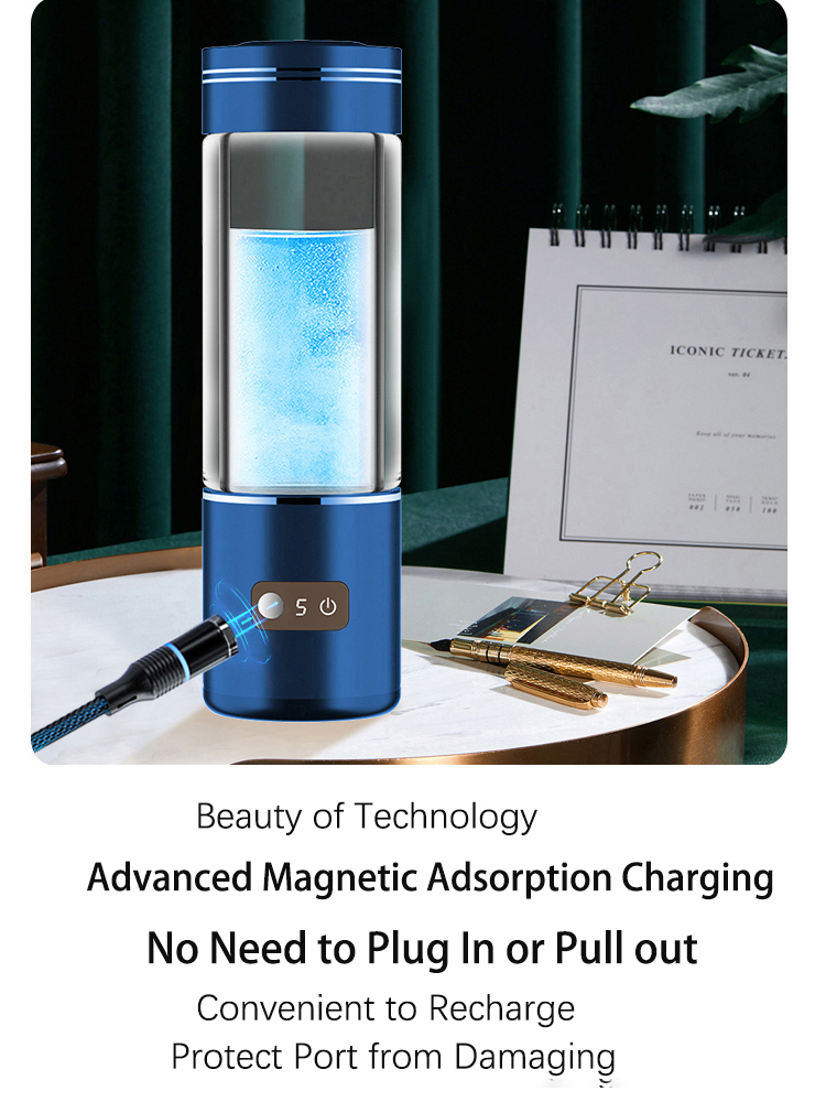 3000ppb H2 Cup Water Ionizer Rechargeable Hydrogen Water Bottle Spe Pem ...