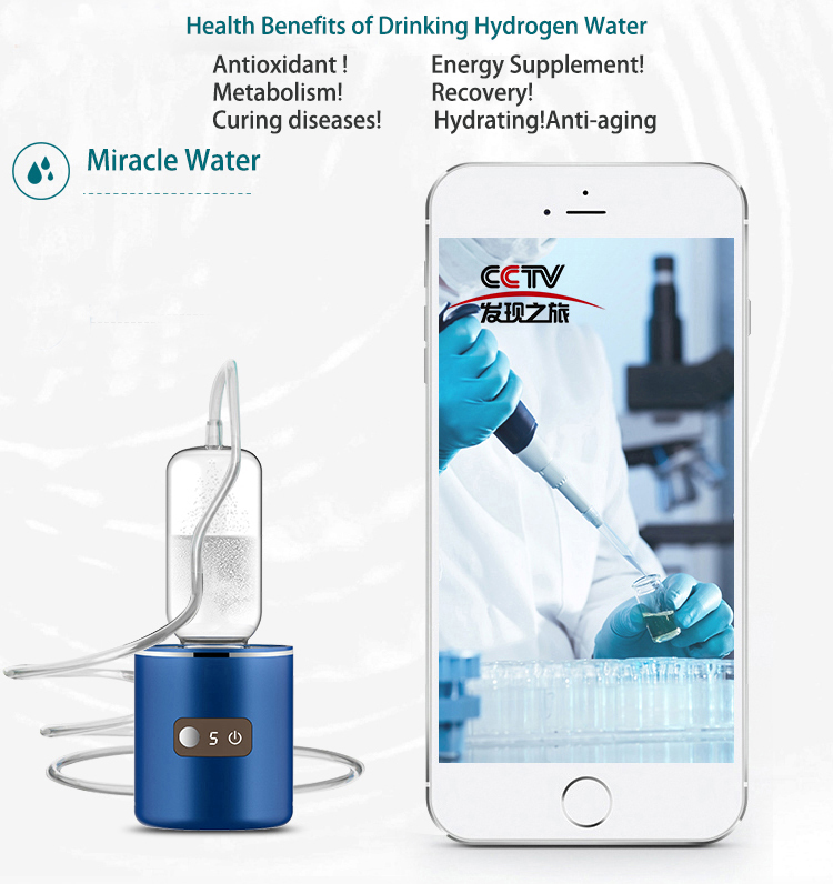 3000ppb H2 Cup Water Ionizer Rechargeable Hydrogen Water Bottle Spe Pem ...