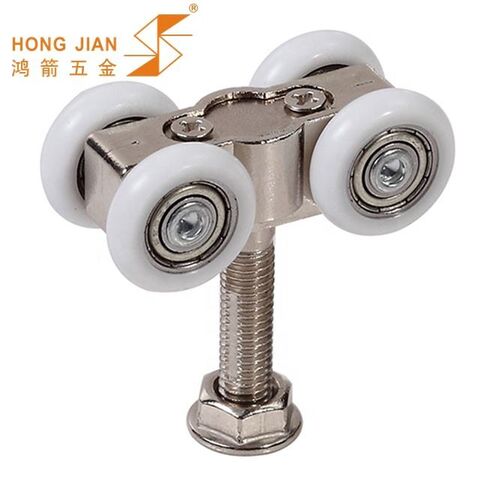 2 Pcs Door Bottom Guide Sliding Adjustable Closet Guides Roller Sliders ...