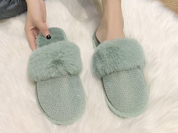 Buy Wholesale China Lady Home Slipper Indoor Fur Cuff Slipper Woman ...
