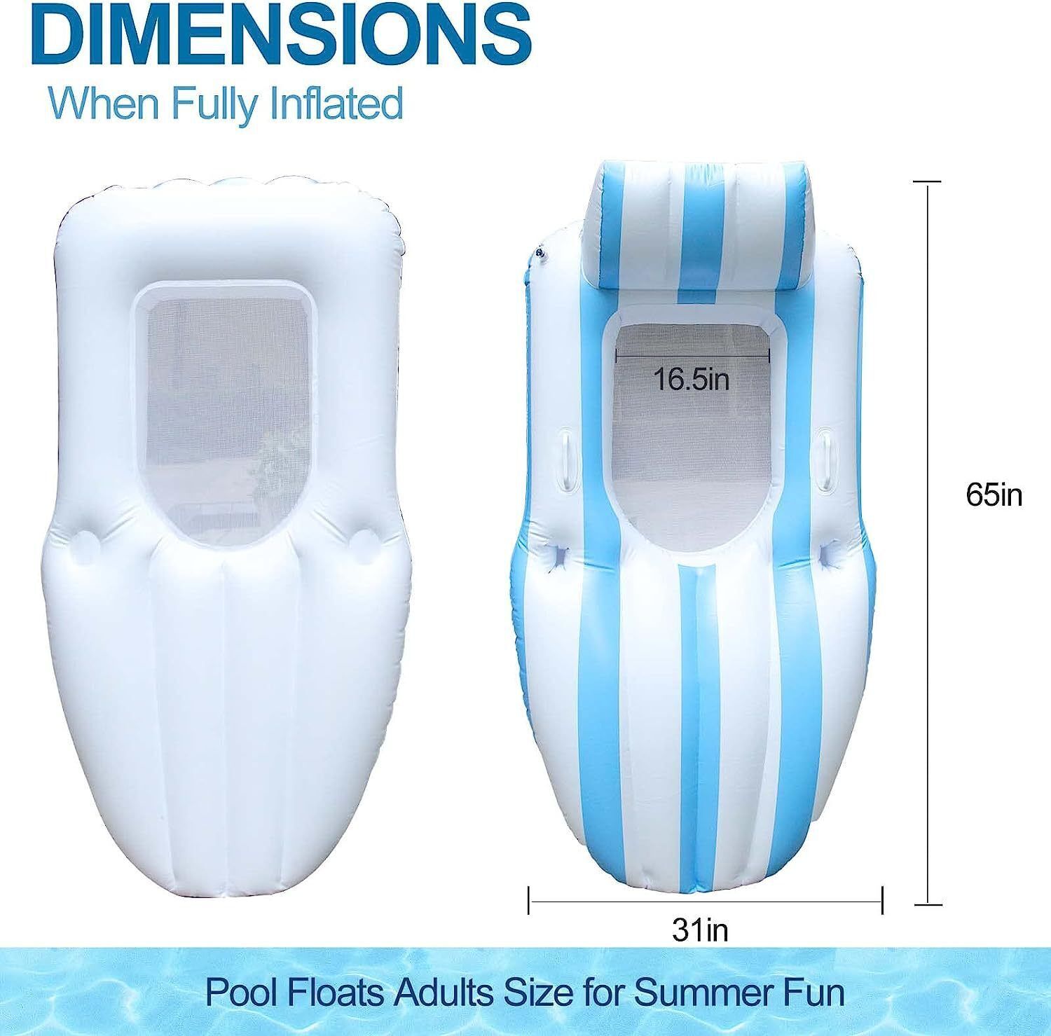 New Design Large Pool Floaties Recliner Headrest And Cup Pool Floats ...