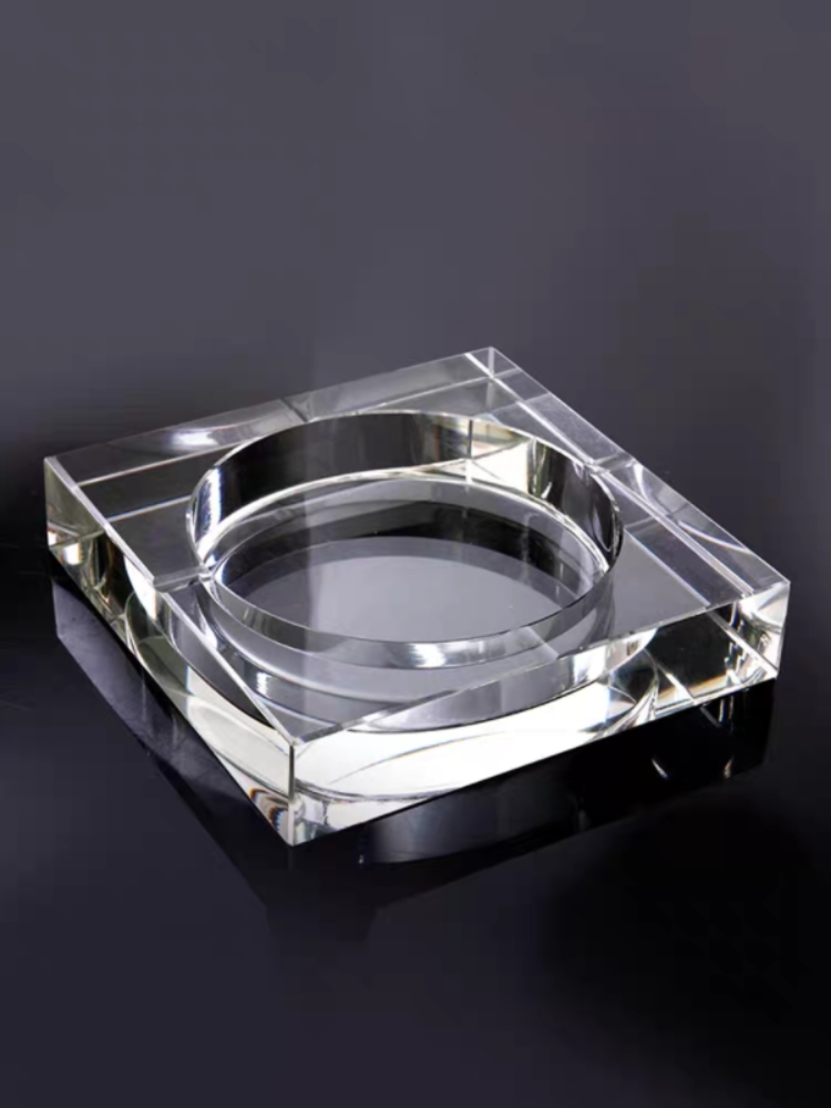 High-grade Crystal Glass Ashtray Office Large Household Living Room ...