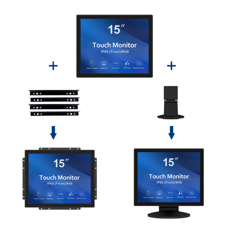 Open Frame Ip65 Waterproof 10/17/19/15 Inch Capacitive Touch Monitor ...
