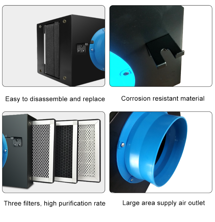 6" Three-layer Filter Pm2.5 Air Purifying Duct Hepa Air Filter Box ...