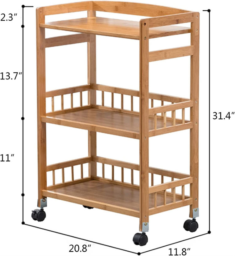 Buy Wholesale China Restaurant Wood Saloon Trolley Bamboo 3 Tier ...