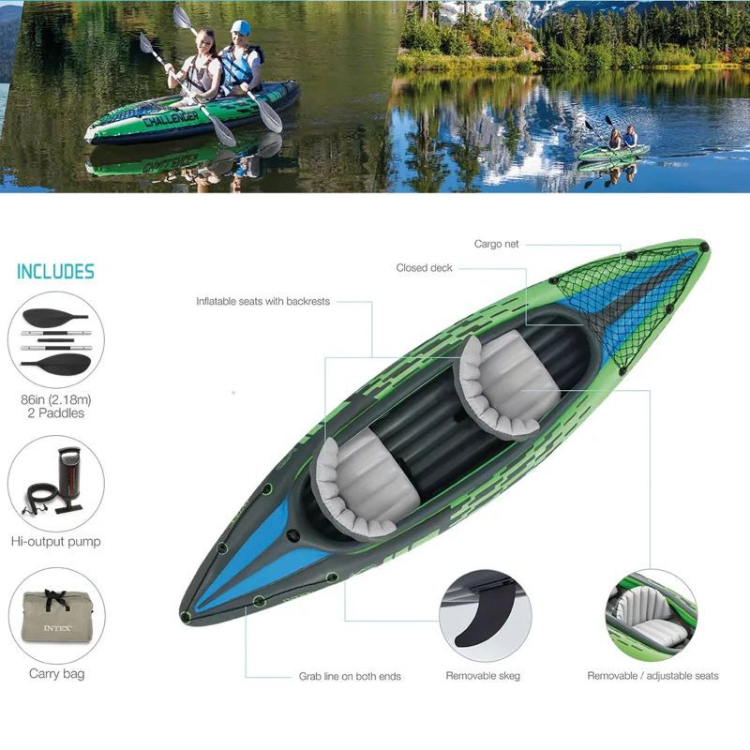 Hot Sale Inflatable Boat Raft Folding Kayak Two Seat Inflatable Boat ...