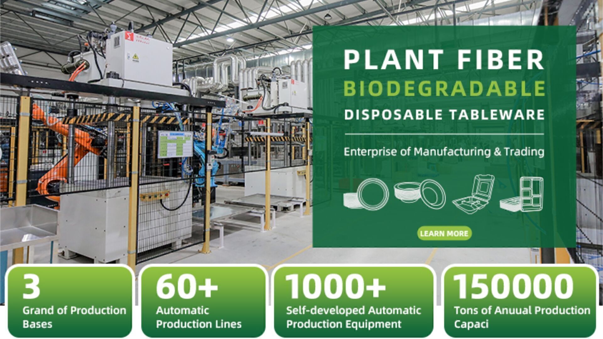 Biodegradable Food Containers Bamboo Paper Pulp Takeaway Disposable ...