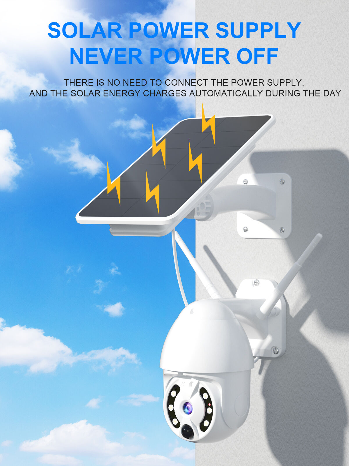 Fhd1080p Waterproof Solar System Battery Camera With Ubox / Tuya ...