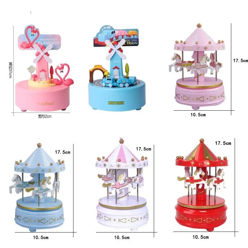 Creative Popular Fun Lovely Toy Movable Wooden Customized Carousel ...