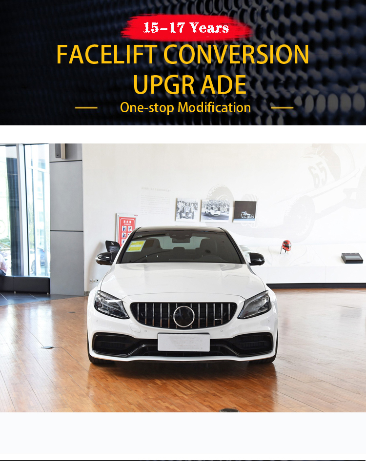 Front Bumper Grill Mesh Car Body Parts Body Parts For Mercedes-benz C ...