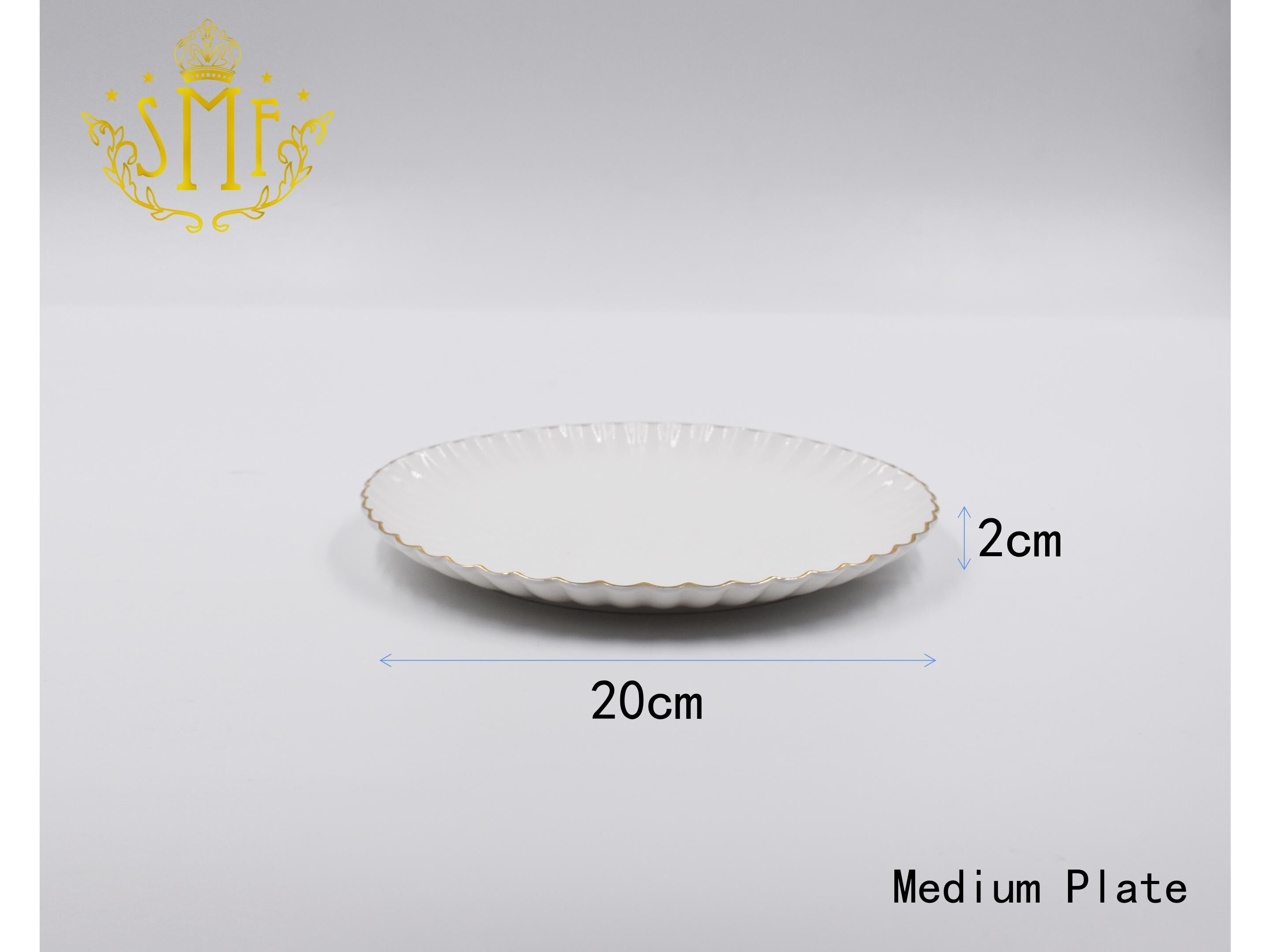 Buy Wholesale China Smf Fine Bone China Real Gold Rim 14" Oval Flat ...