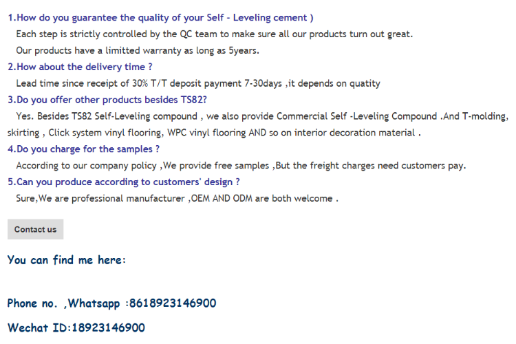 Bander Ts87 Factory Price Whole Sale New Self-leveling Compound/ Self ...