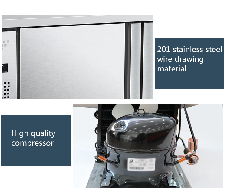 Oem Freezer Stainless Steel Work Bench Freezer Cooler Under Table ...