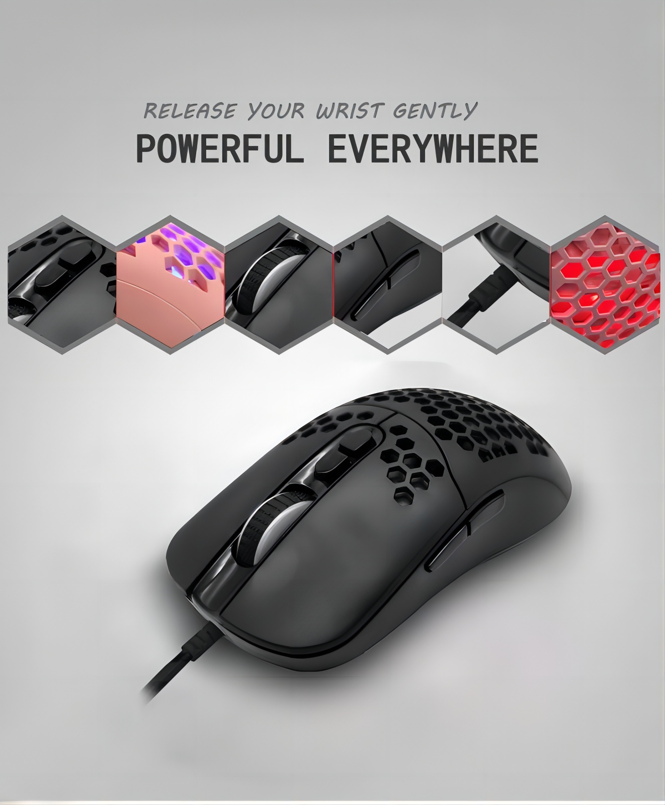 Buy Wholesale China Umila Wired Rgb Luminous Honeycomb Hole Back Panel ...