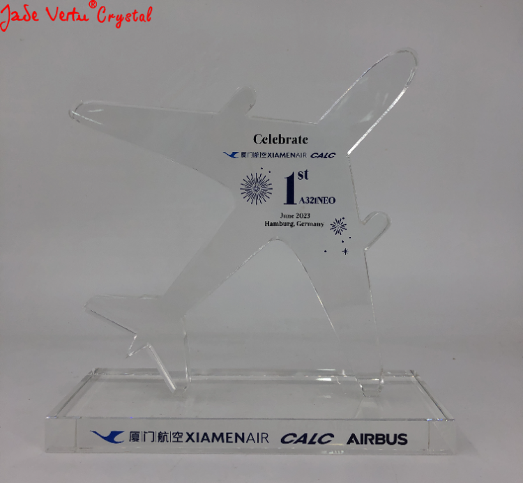 Buy Wholesale China Jadevertu Plane Model Customized Glass Plaque Award ...
