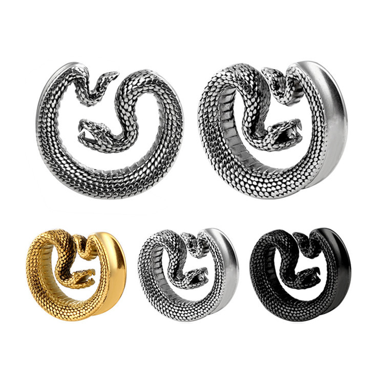 Nuoro Cool 8-25mm Snake Saddle Ear Gauges Expander Piercing Jewelry ...