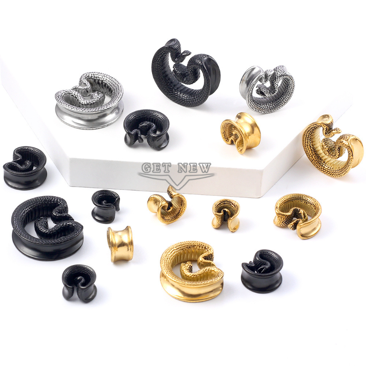 Nuoro Cool 8-25mm Snake Saddle Ear Gauges Expander Piercing Jewelry ...