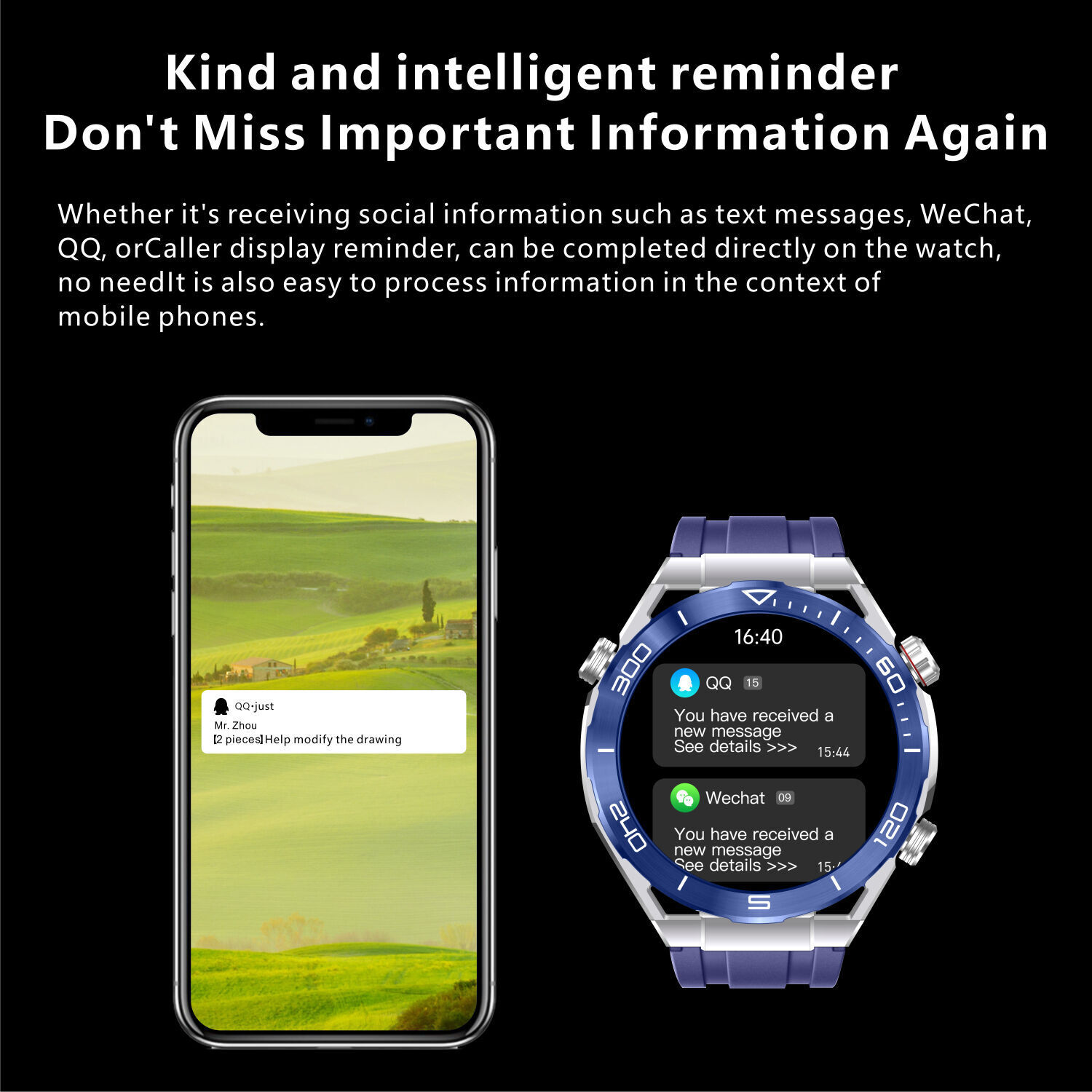 Buy Wholesale China Smart Watch 1.62'' Large Screen App Control Wrist ...