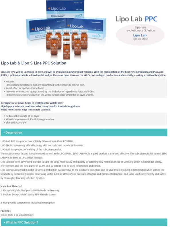 Buy Wholesale China Lipo Ppc Lipolytic Solution Injec Lipo-lab Lipolab ...