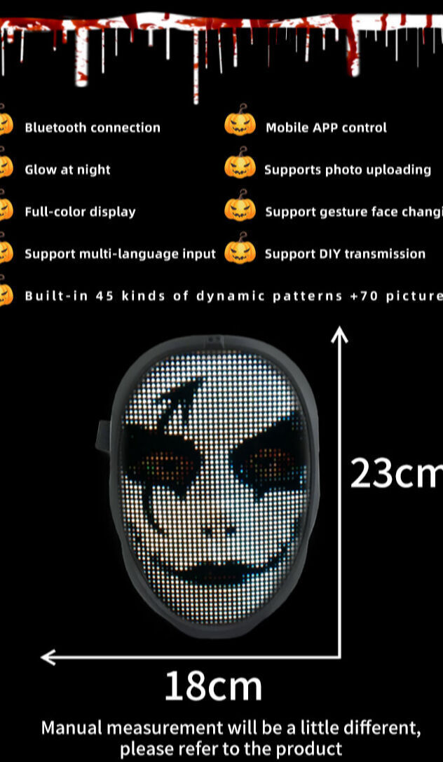 Buy Wholesale China Tiktok Explosive Bluetooth Led Face Changing Mask ...