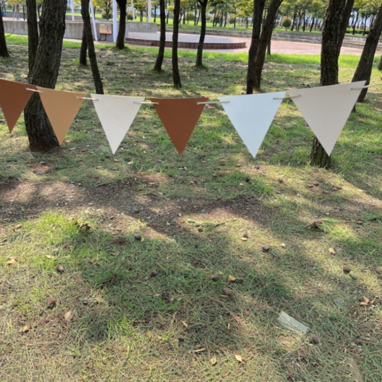 Colorful Pennant Flags Banner Pu Leather Triangle Flag Camping Bunting ...