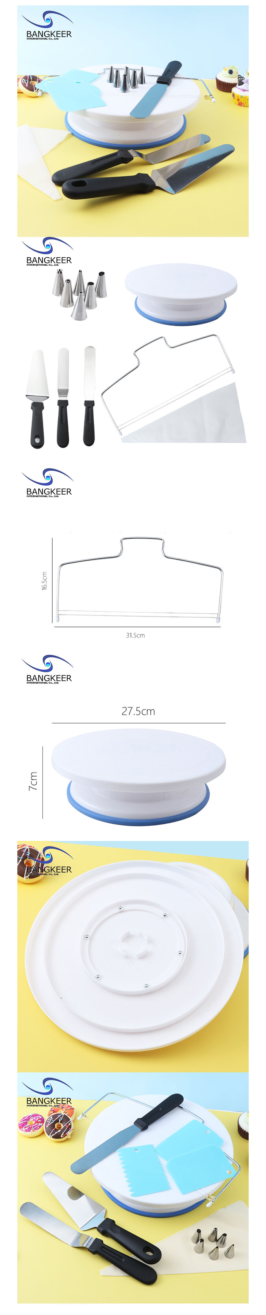 Hot Seller Cake Server Cake Baking Tool Set Plastic Turntable With Spatula For Making Cakes $2.8 ...