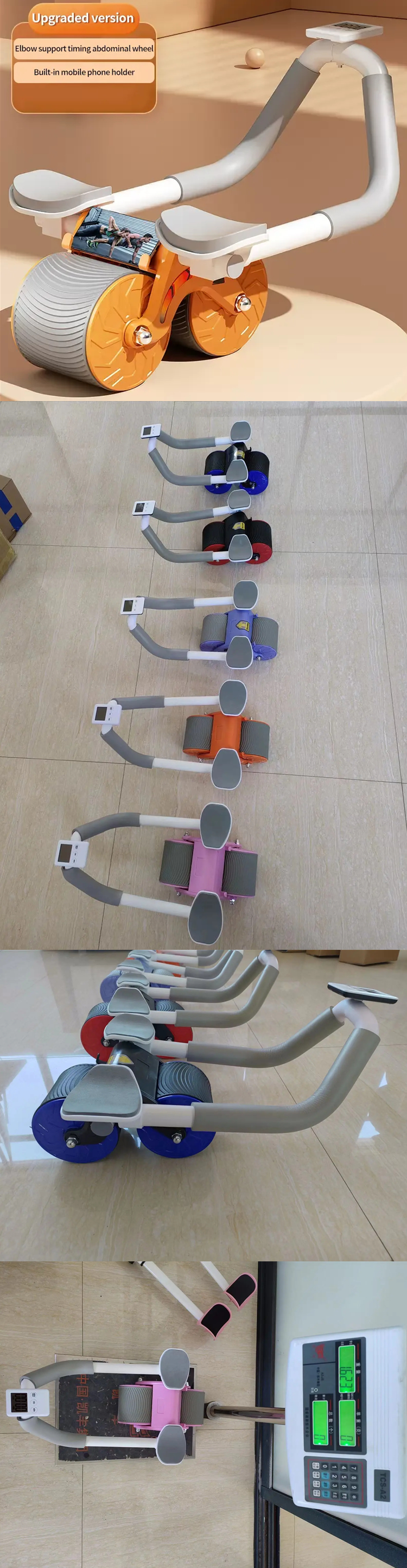 Wellshow Sport Ab Wheel Roller Automatic Return Elbow Support And Knee Pad For Core Flex 4d Ab ...