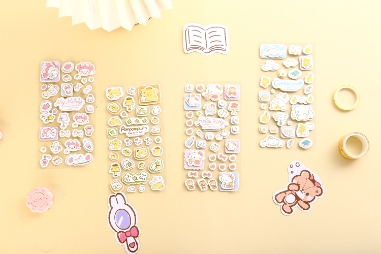 Goodnight Series Double Layer Stickers Cute Stationery Cat And Dog ...