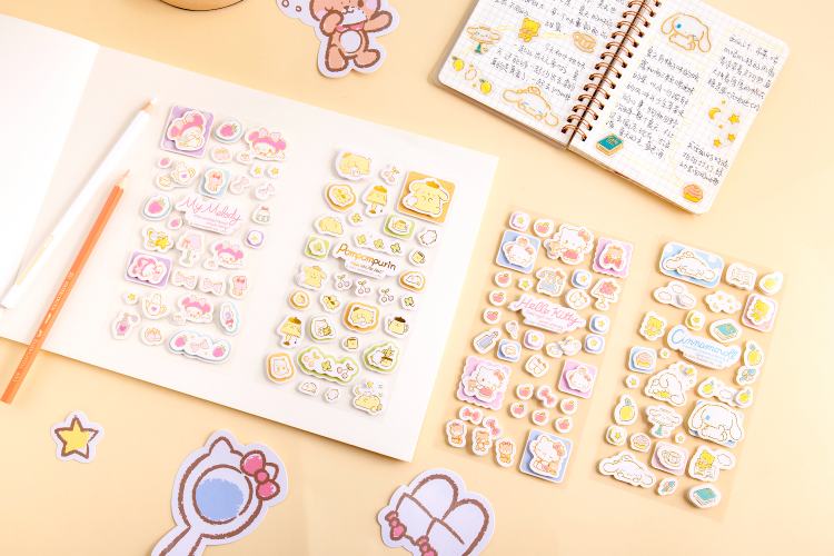 Goodnight Series Double Layer Stickers Cute Stationery Cat And Dog ...