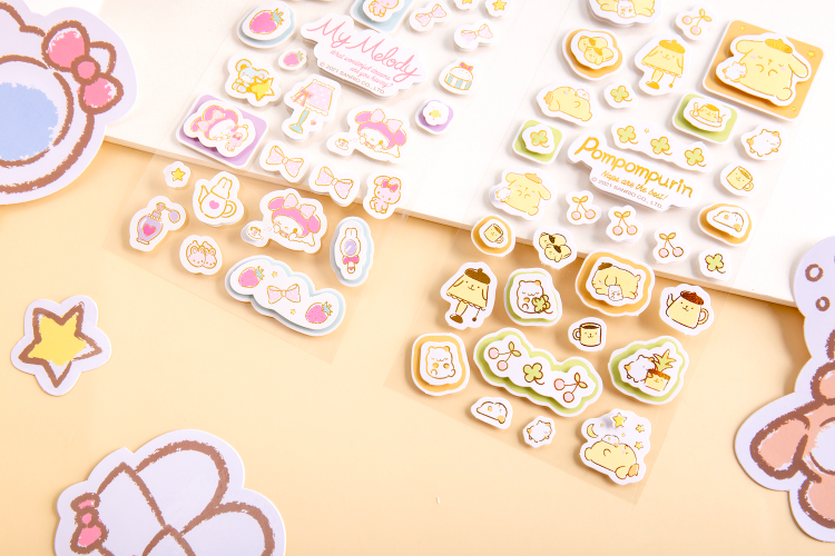 Goodnight Series Double Layer Stickers Cute Stationery Cat And Dog ...