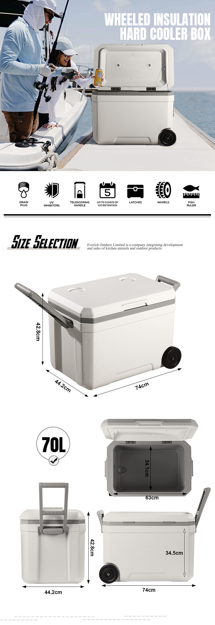 Buy Wholesale China 2023 Everich Wholesale Christmas Gift 70l Insulated Portable Hard Cooler Box ...