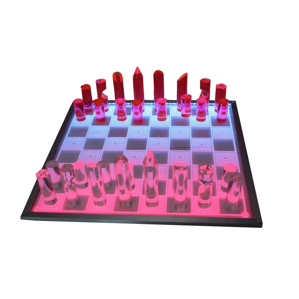 Buy Wholesale China 13.7" Led Lighted Chess Set With Acrylic Board ...